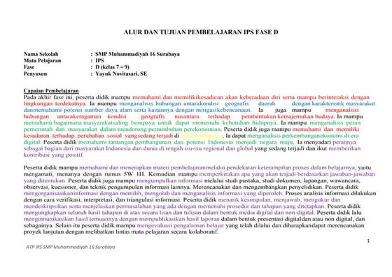 Modul IPS Kelas 9 kurikulum merdeka sem1 | DOCX