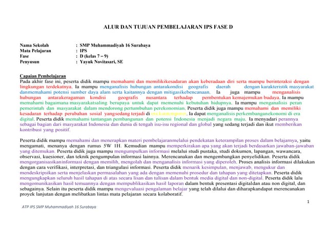 Modul IPS Kelas 9 kurikulum merdeka sem1 | DOCX