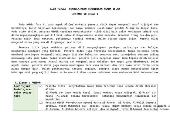 PENYUSUNAN ATP PADA MATA PELAJARAN PENDIDIKAN AGAMA ISLAM | PPT