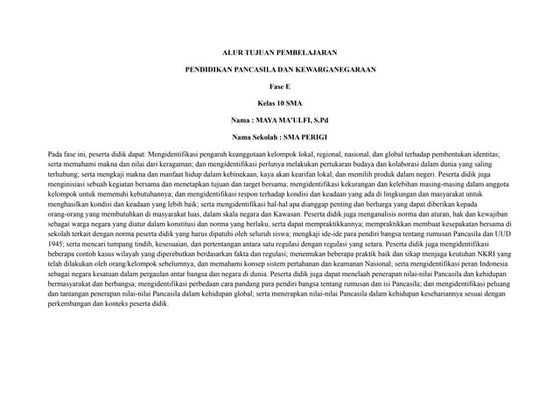 contoh Alur Tujuan Pembelajaran (ATP) PKN.pdf