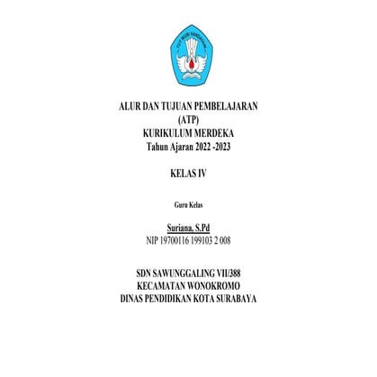Tujuan pembelajaran kelas 4 SD Kurikulum Merdeka semester 1 | DOCX