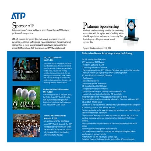 ATP Annual Sponsorship Bundles 2010 | PDF