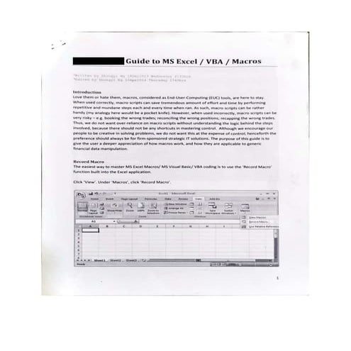 A trade support guide to macros & vba for ms excel | PDF | IT and Internet Support | Internet