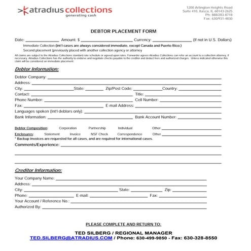Atradius Debtor Placement Form | PDF
