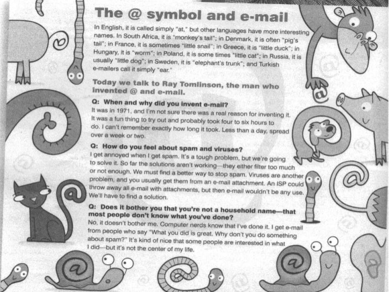 At symbol reading comprehension