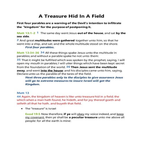 A Treasure Hid in a Field | DOCX