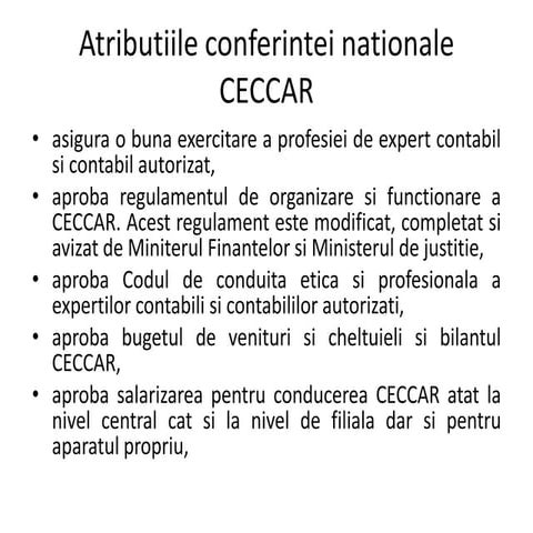 Atributiile conferintei nationale ceccar | PPT