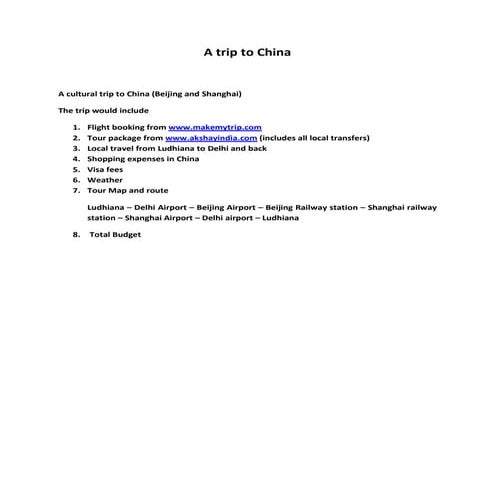 A trip to china | PDF