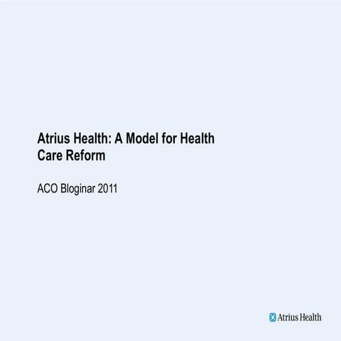 Atrius ACO Presentation | PDF