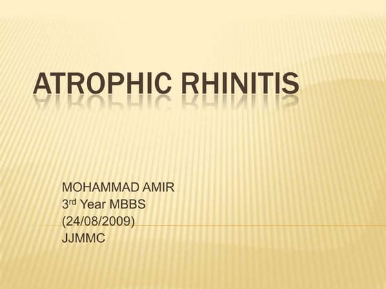 Vasomotor rhinitis and other rhinitis | PPT