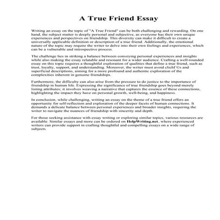 A True Friend Essay.pdf