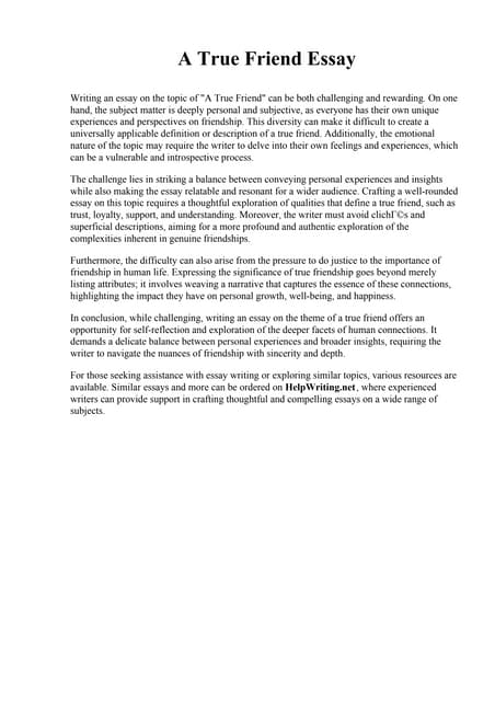Essay On A True Friend.pdf