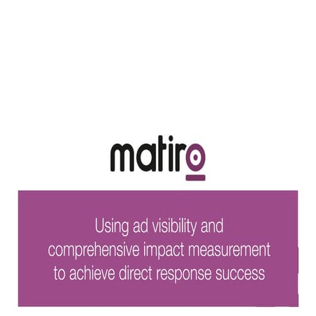 Matiro case study at ATS Paris 2012 | PDF