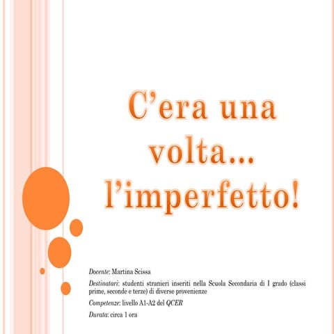 C'era una volta... l'imperfetto | PDF