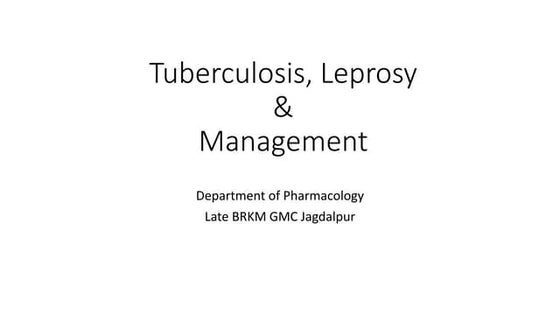 Tuberculosis- management and treatment | PPTX | Lung and Respiratory ...