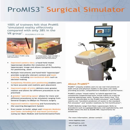 About ProMIS Surgical Simulator | PDF