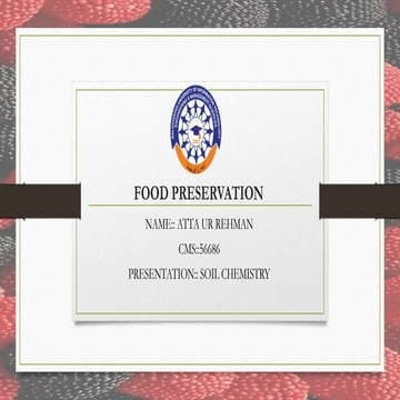 Food Preservation. Methods of food preservation | PPTX