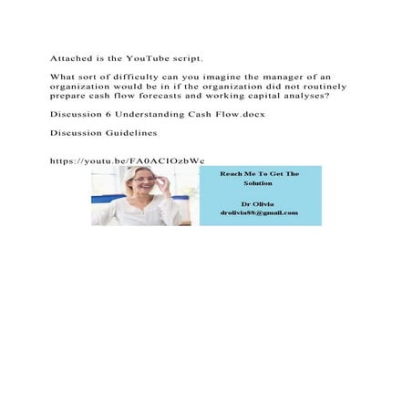 Attached is the YouTube script.What sort of difficulty can you.docx