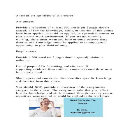 Practical connection assignment assignment provide a refle | DOCX