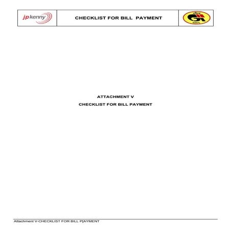 Attachment v-checklist for bill payment-final | PDF