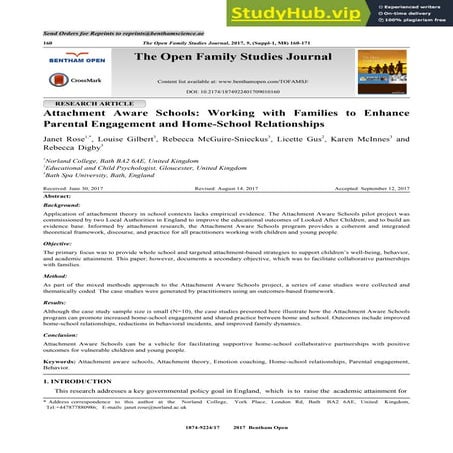 Attachment Aware Schools Working With Families To Enhance Parental ...