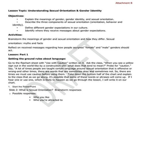 Washoe County School District's Draft Lesson on Sexual Orientation and ...