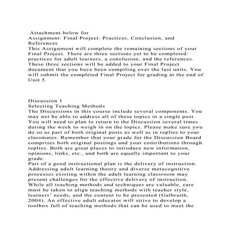 Attachment below for Assignment Final Project Practices, Conc.docx
