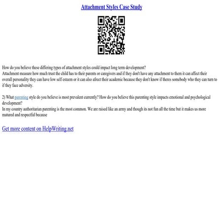 Attachment Styles Case Study | PPT