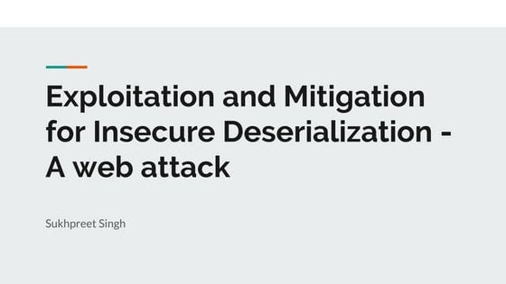 Insecure Java Deserialization Ppt