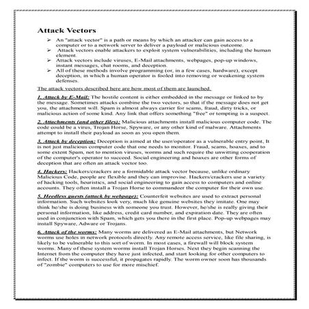 attack vector in cyber security access to a computer | PDF
