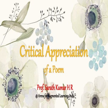 Attempting critical appreciation of a poem | PPTX