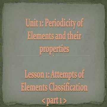 Attempts of elements classification mendeleev | PPT