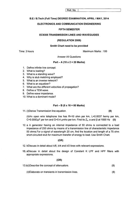 Transmission lines assignment 1(2019 2020) | DOCX