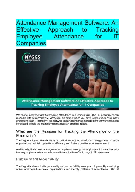 Task Tracker: Simplify Attendance Management System | PPTX