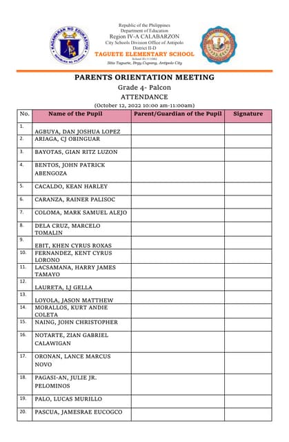 LIST OF PUPILS JUAN LUNA 2024-2025 B.docx | Education