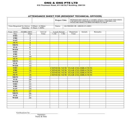 Attendance record aacvjr february 2018 | DOC | Birthday | Personal ...