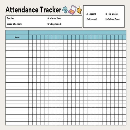 Attendance Tracker PDF.................. | PDF