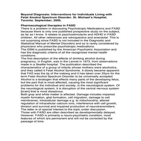 Pharmacological therapies in FASD | PDF