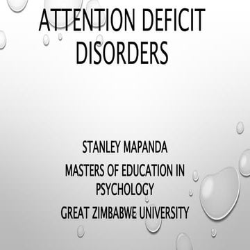 Attention deficit disorders | PPT