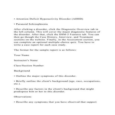 Attention Deficit Hyperactivity Disorder (ADHD)• Paranoid | PDF