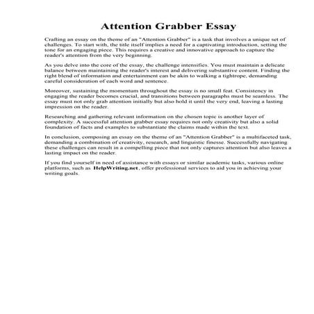 Attention Grabber Essay.pdf | Business | Business and Finance
