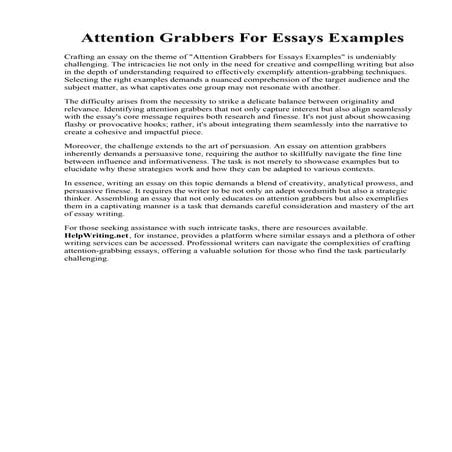 Attention Grabbers For Essays Examples.pdf | Sports