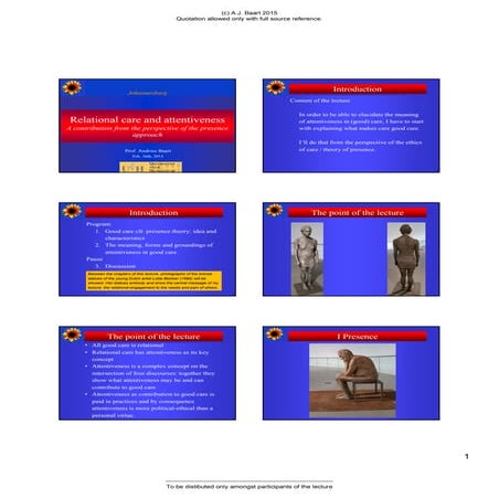 Attentiveness and Care Hand-Out | PDF