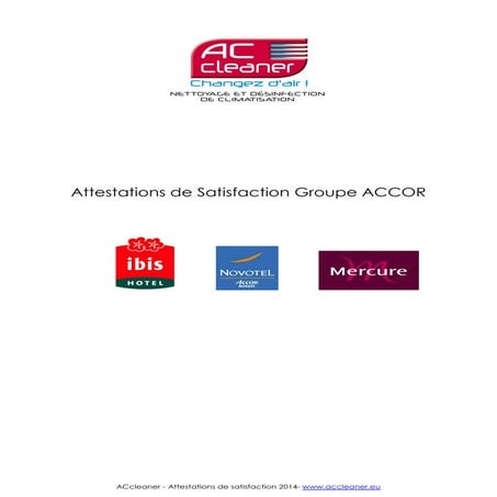 Attestations de satisfaction hoteles accor ibis | PDF