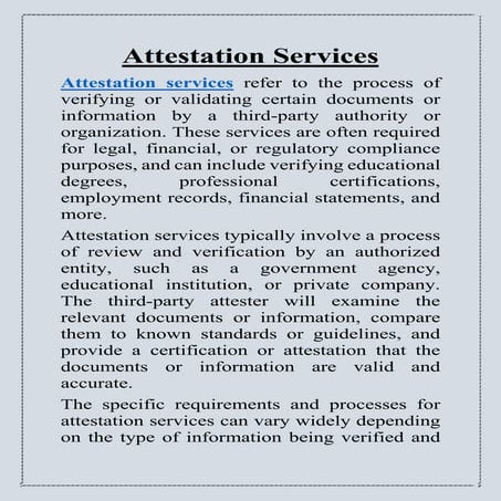 Attestation Services | PDF