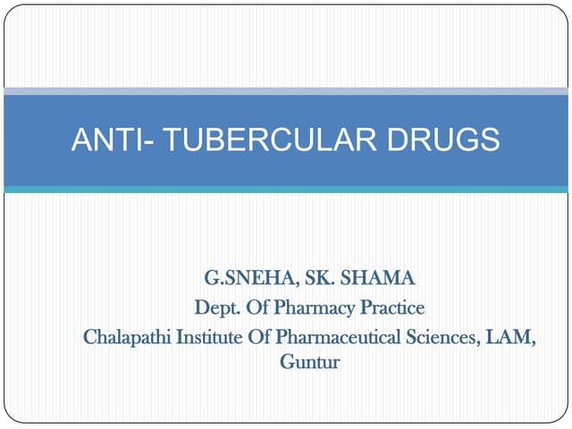 Antitubercular drugs | PPTX