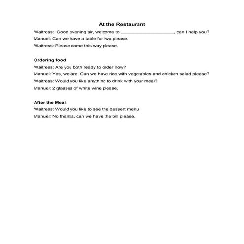 At the restaurant | PDF
