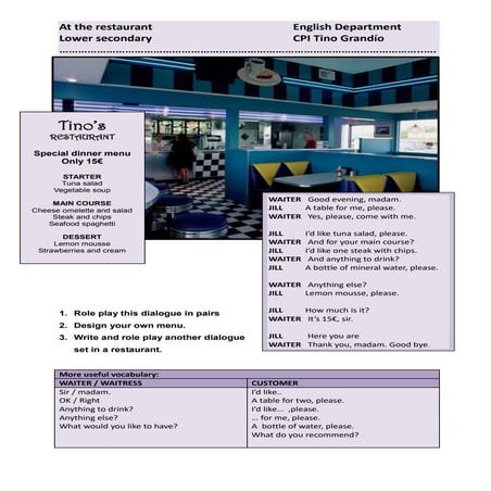 At the restaurant | PDF