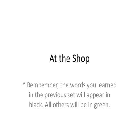 At the shop | PPT