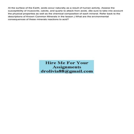 At the surface of the Earth acids occur naturally as a resu.pdf